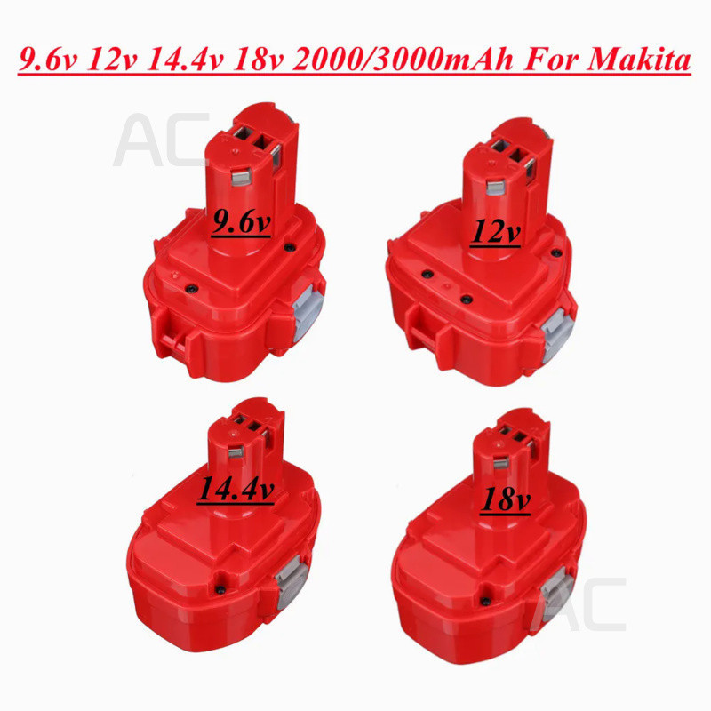 AC 9.6V 12V 14.4V 18V 2000mAh 3000mAh Power Tool Battery Drill for Makita 9120 9122 PA09 6207D ...