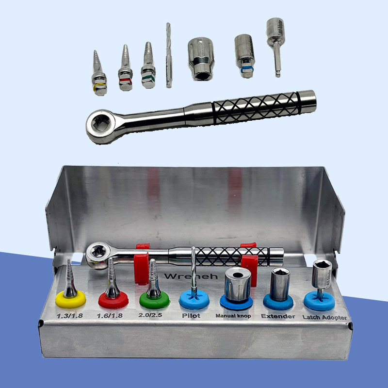 8pcs/set ทันตกรรม Implant Removal Kit Bone Expander SOS เจาะชุด Bone Remover Ratchet ประแจทันต ...
