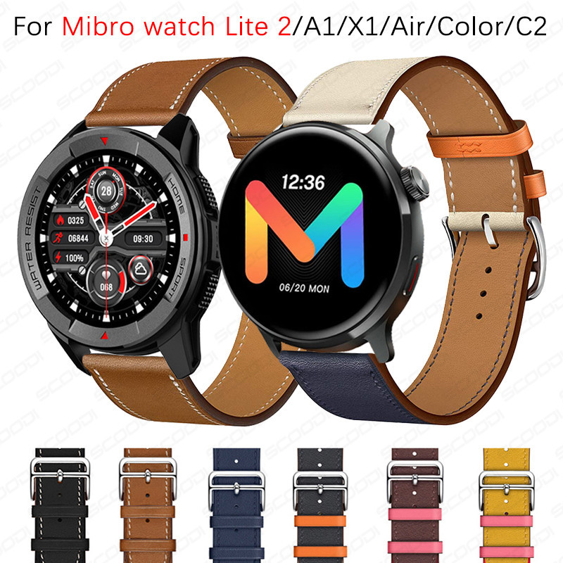 แฟชั่นใหม่สายนาฬิกาหนังแท้สําหรับ Mibro watch Lite 2 / C3 / A2 / A1 ...