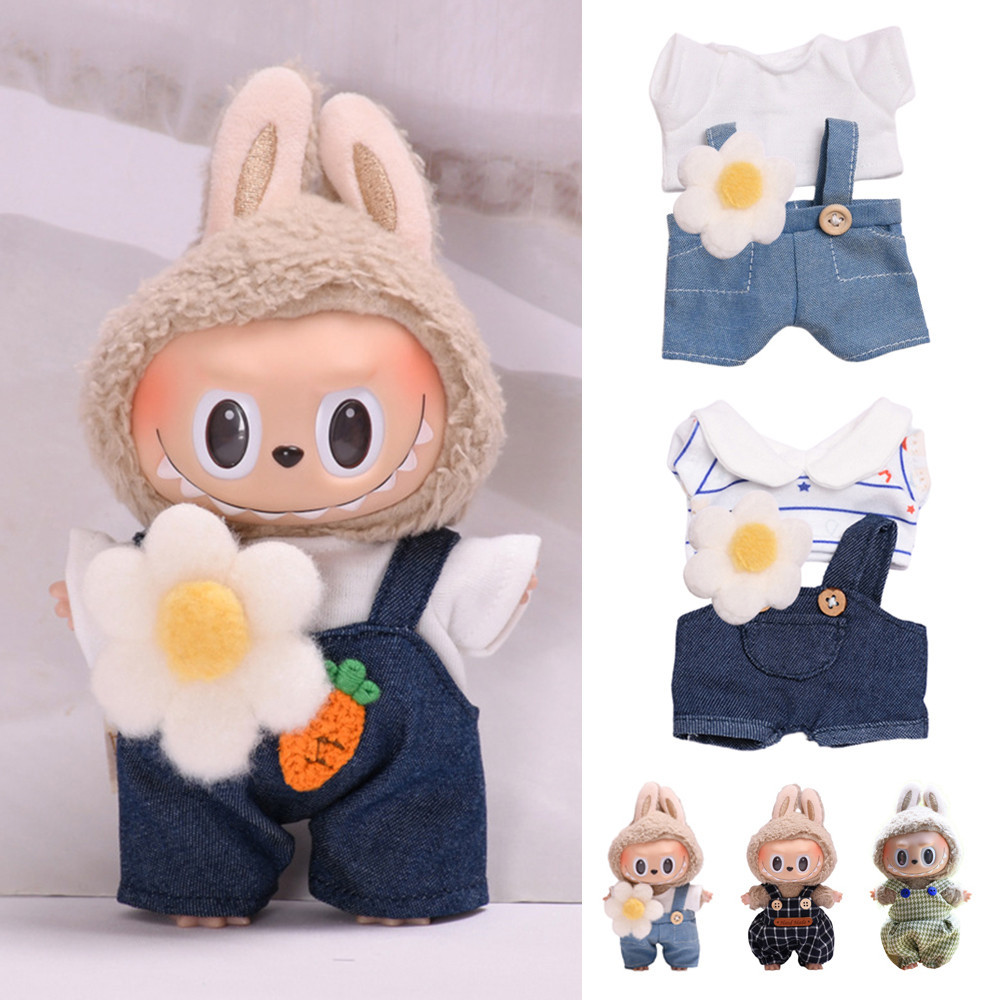 ชุดเสื้อผ้าตุ๊กตา 17 ซม. สามารถใช้กางเกงเอี๊ยมซีรีย์ labubu Spring Wild ...