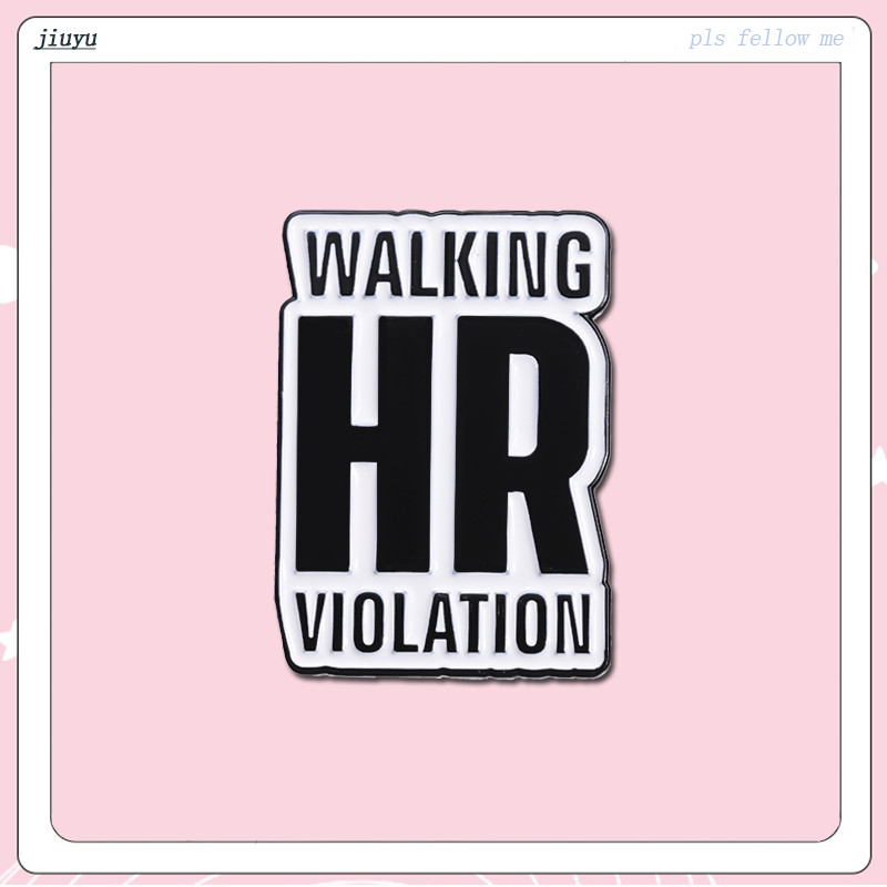 เดิน HR Violation Pin เข็มกลัดตลก Perfect Gag โลหะ Pin Creative Lapel ...