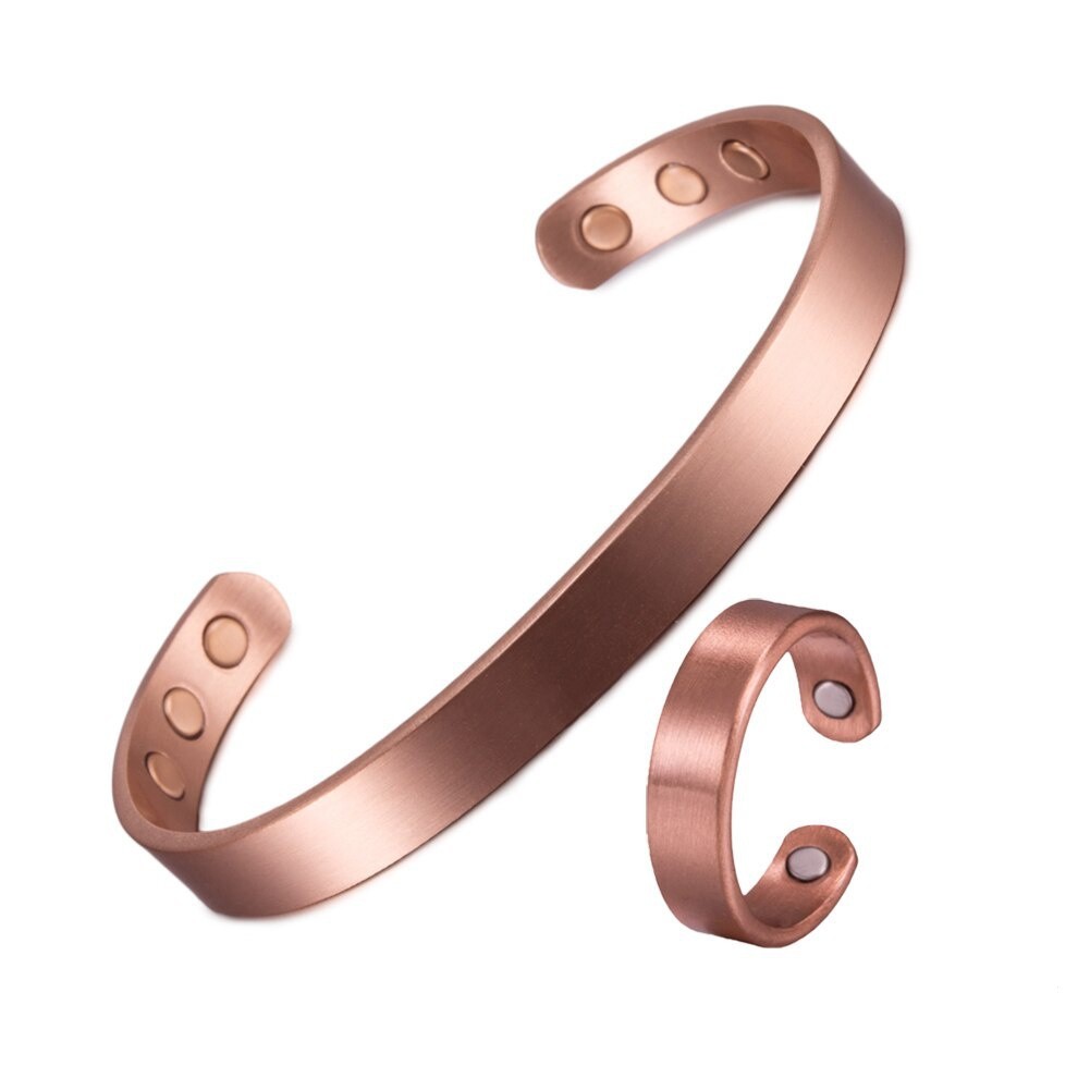 Vinterly Matte Jewelry-Set Adjustable 10mm Magnetic Pure Copper ...
