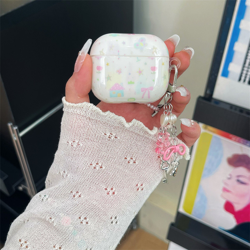 Star House สําหรับ Airpods 1/2 3 Pro Pro2 Pro3 Airpods4 ชุดหูฟังไร้สายบลูทูธป้องกันกรณี AirPods ...