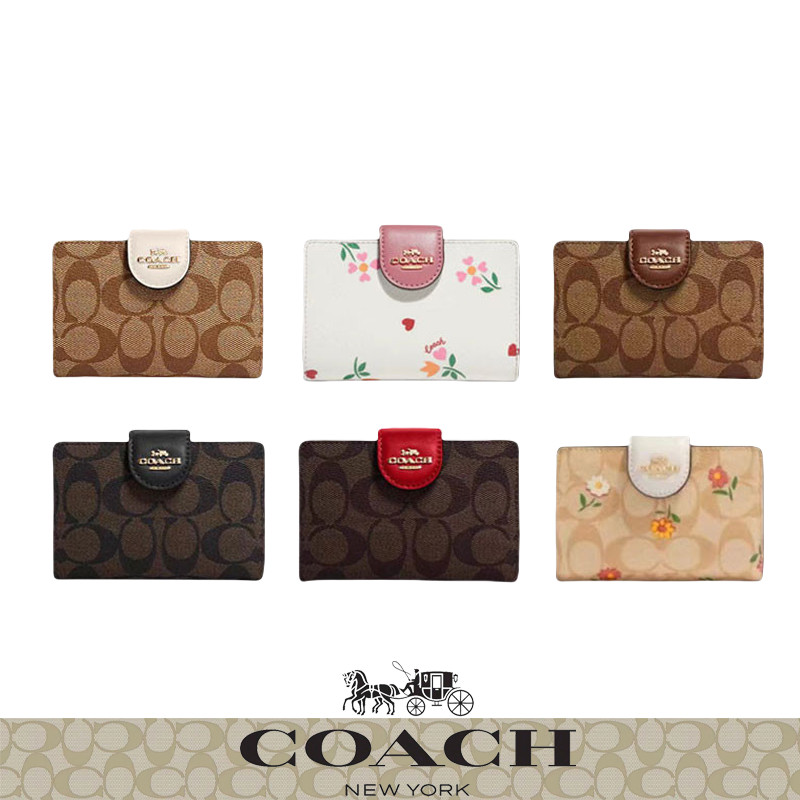 Coach ส่วนลดเวลาจํากัด กระเป๋าสตางค์เปลี่ยนผู้หญิงแฟชั่นคลาสสิกเรียบ ...