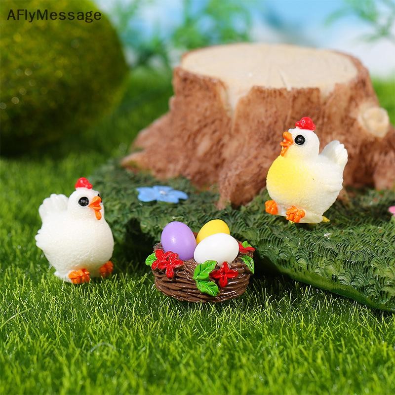 Afl น่ารักการ์ตูนจําลองไก่ไข่ Miniature Figurines Creative Mini Desktop ...