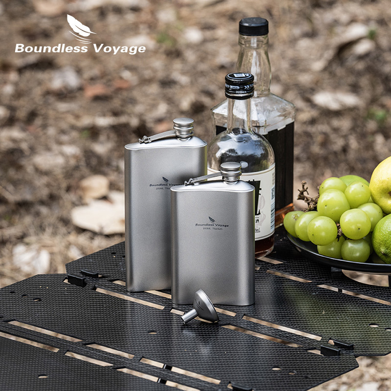 Boundless Voyage 200ml /250ml Titanium Hip Flask Ultralight Camping ...