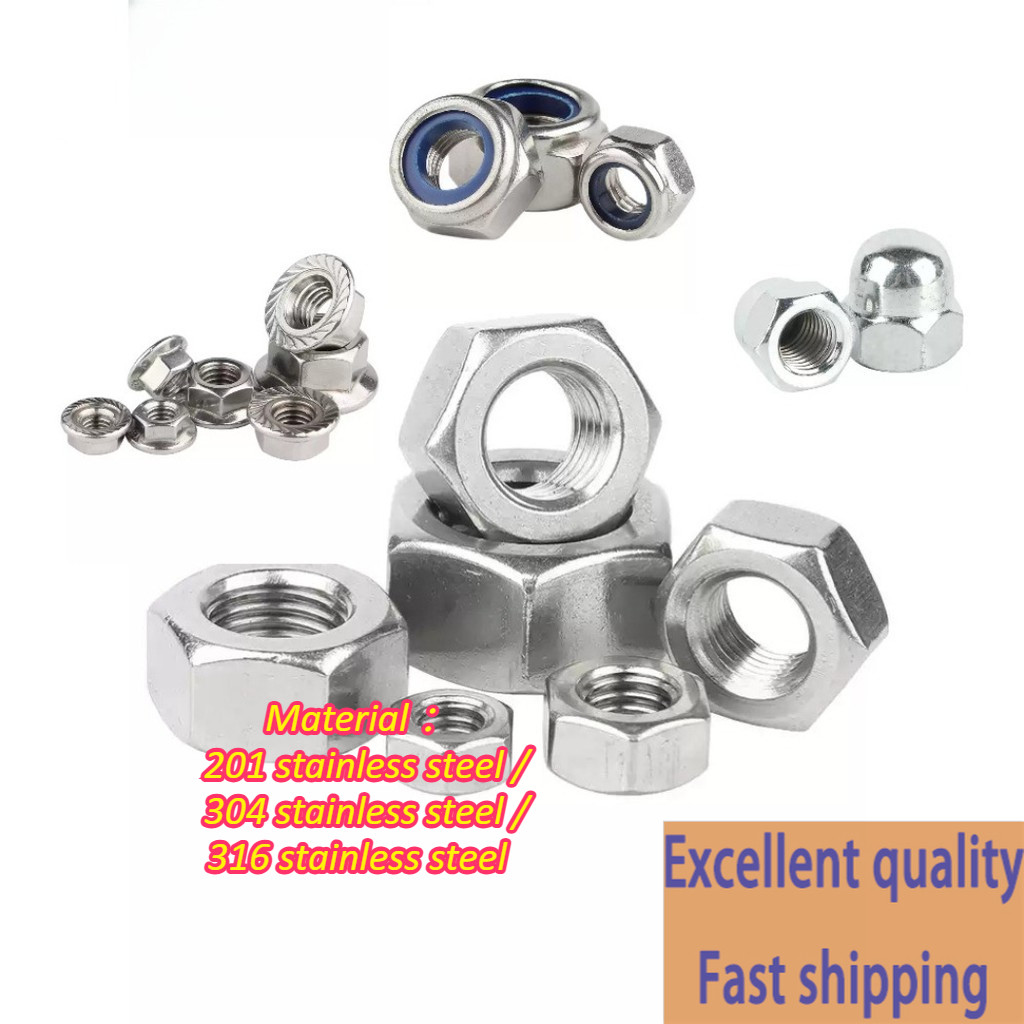 Nut Series DIY Set Hex Nut/Loose-proof Nut/Cap Nut/Flange Nut | Shopee ...