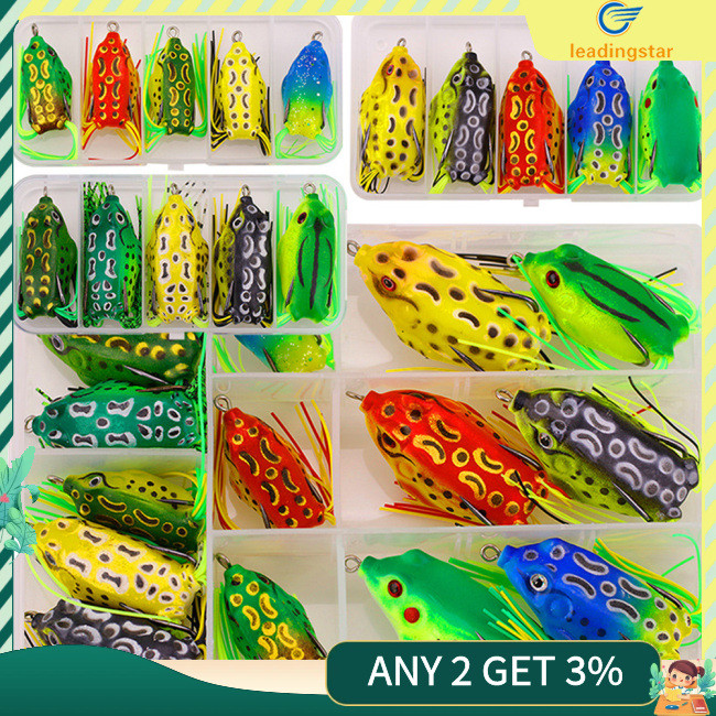 Leadingstar 1 แพ็คกบเหยื่อตกปลานุ่ม Thunder Frog Bionic Lures พร้อมอุปกรณ์ตกปลาตะขอคู่ | Shopee ...