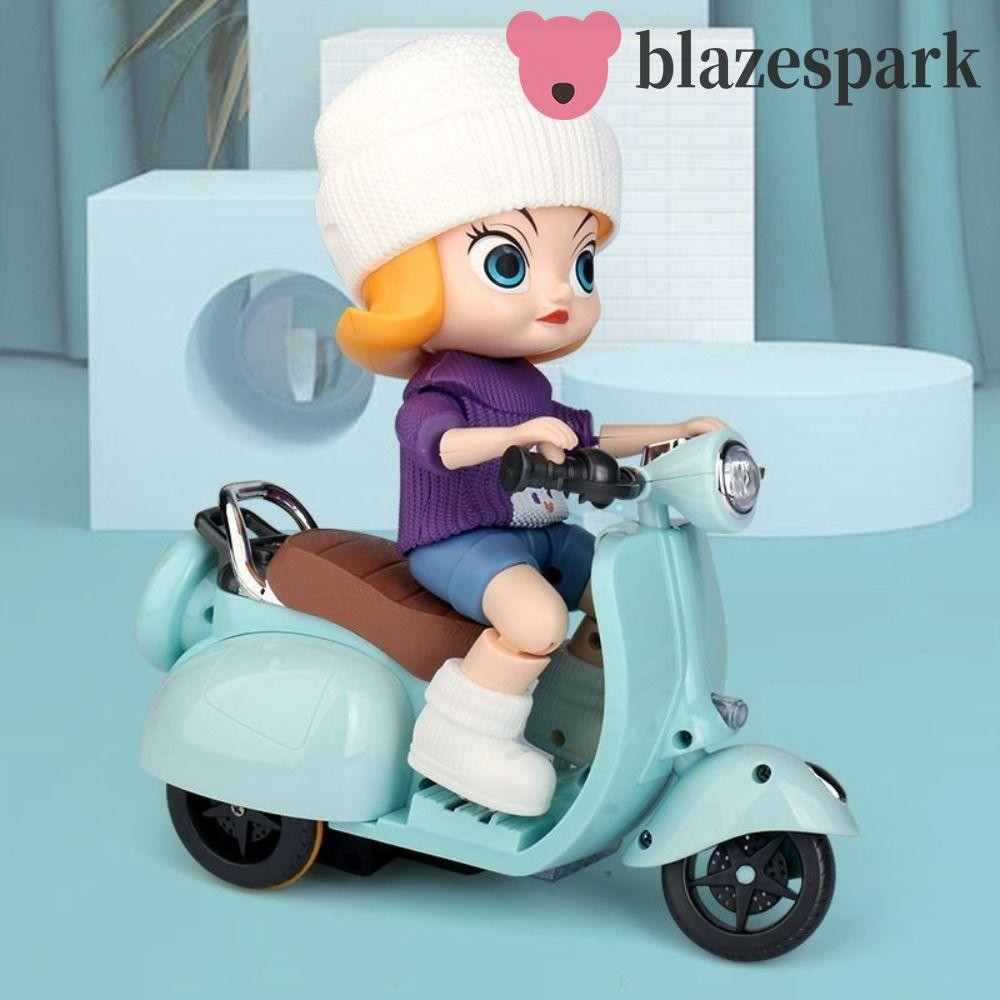 Blazespark Labubu ตุ๊กตาของเล่น, 360 องศาหมุน Movable Labubu รถจักรยานยนต์, ของขวัญเด็กมินิไฟฟ้า ...
