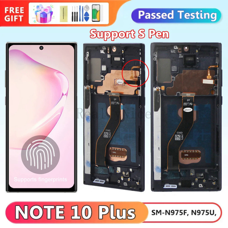 หน้าจอแสดงผลดิจิทัล Lcd พร้อมกรอบ สําหรับ Samsung Galaxy Note10+ N975F N976F TFT Note10 Plus ...