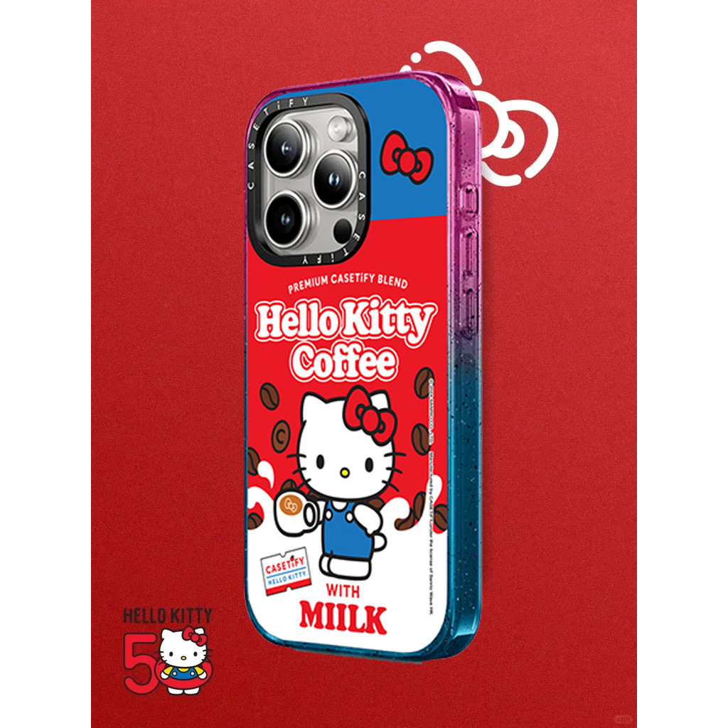 Casetify X ตัวละคร Sanrio - Hello Kitty Coffee CaseCollection Color Clear Hard Case เคสโทรศัพท์ ...