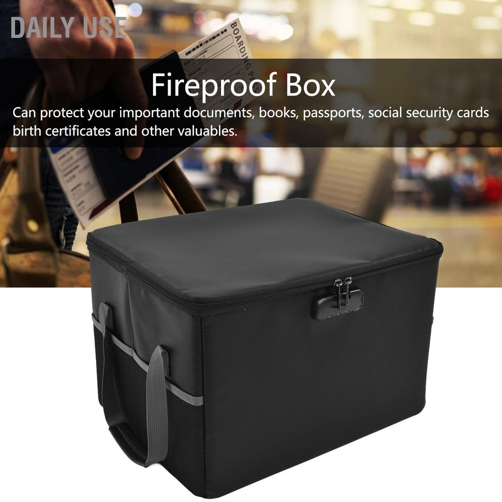 Daily Use Fireproof Box File Storage Organizer Anti Static Collapsible ...