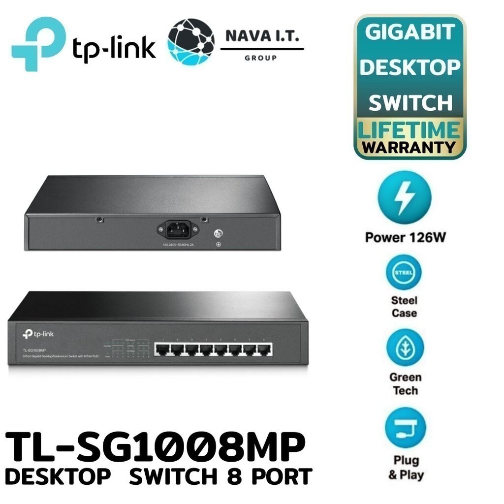 ⚡️กรุงเทพฯด่วน1ชั่วโมง⚡️ TP-LINK TL-SG1008MP 8-PORT GIGABIT DESKTOP ...
