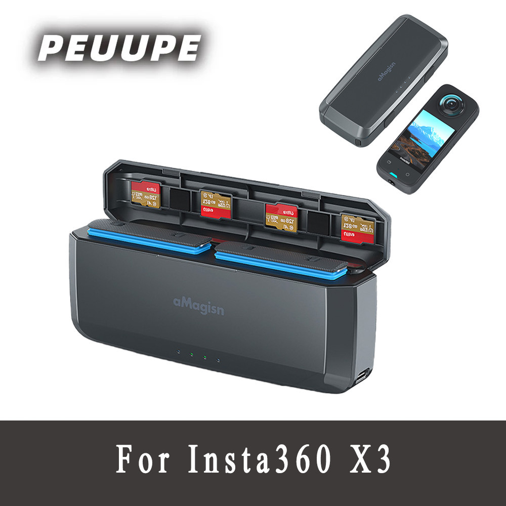 กล้องแอ็คชั่นฮับชาร์จสําหรับ Insta360 X3 Fast Charging Power Bank ...