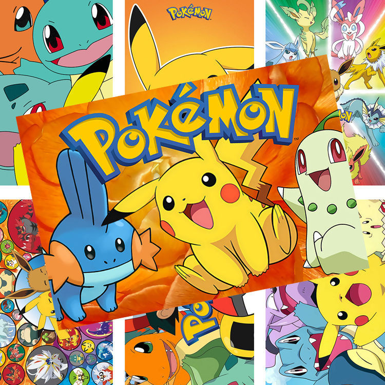 Pikachu โปสเตอร์ Magic Baby Anime สติ๊กเกอร์ติดผนังห้องนอนวอลล์เปเปอร์ ...
