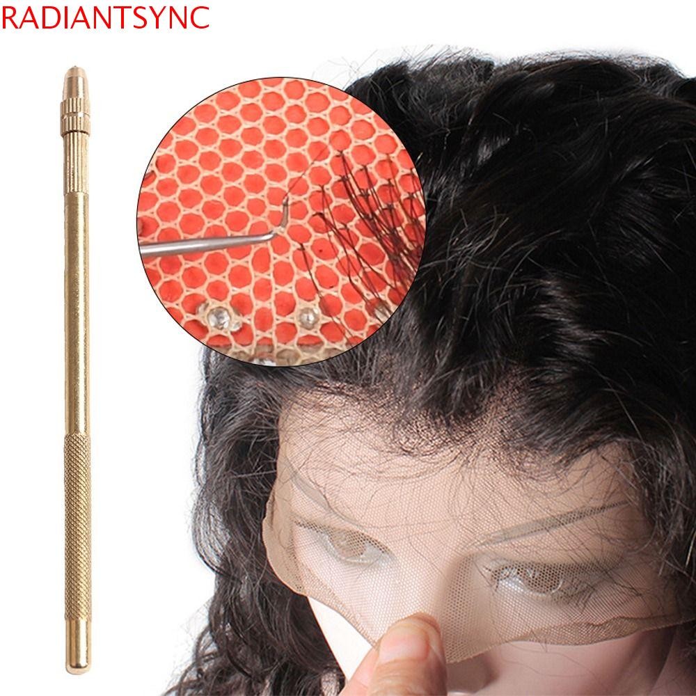 Radiantsync 5 ชิ้น/เซ็ต Ventilating เข็มวิกผมลูกไม้สีทองที่ทนทาน, ตะขอโครเชต์เครื่องมือต่อผมทน ...