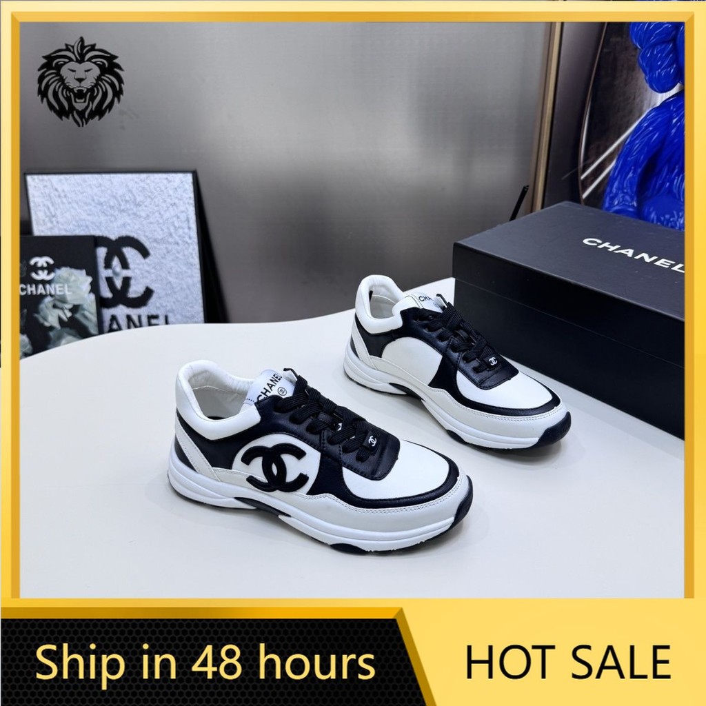 Chanel CHANEL สไตล์รองเท้าพ่อรองเท้าคู่ 2024 การจับคู่สีขายร้อนหนา ...