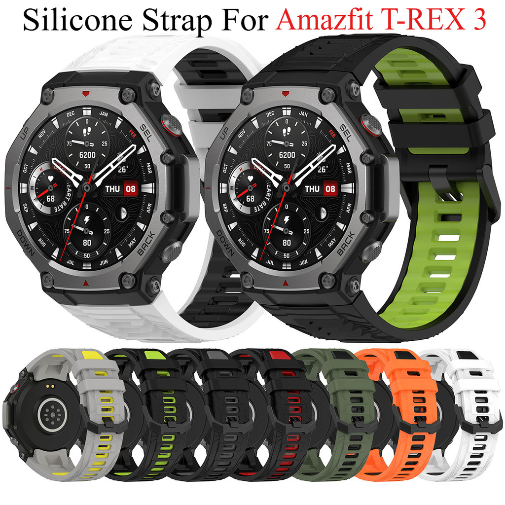 สายรัดซิลิโคนสําหรับ Amazfit T-REX 3 สมาร์ทวอท์ชกีฬาเปลี่ยนเดิม Huami T Rex3 สร้อยข้อมือเข็มขัด ...