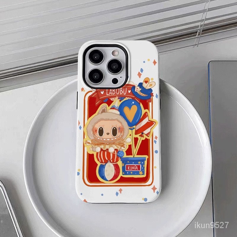 เคสโทรศัพท์มือถือแบบแข็ง สองชั้น ลาย Circus Labubu แวววาว สําหรับ ...