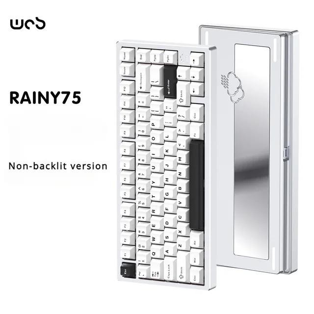 Wobkey Rainy75 คีย์บอร์ดไร้สายอลูมิเนียม 75% GAKSET ที่กําหนดเอง RGB ...