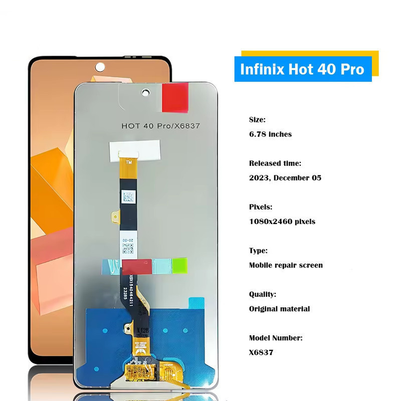 จอแสดงผล LCD Infinix Hot 40i Hot 40 Pro ดั้งเดิมทดแทนหน้าจอสัมผัส ...