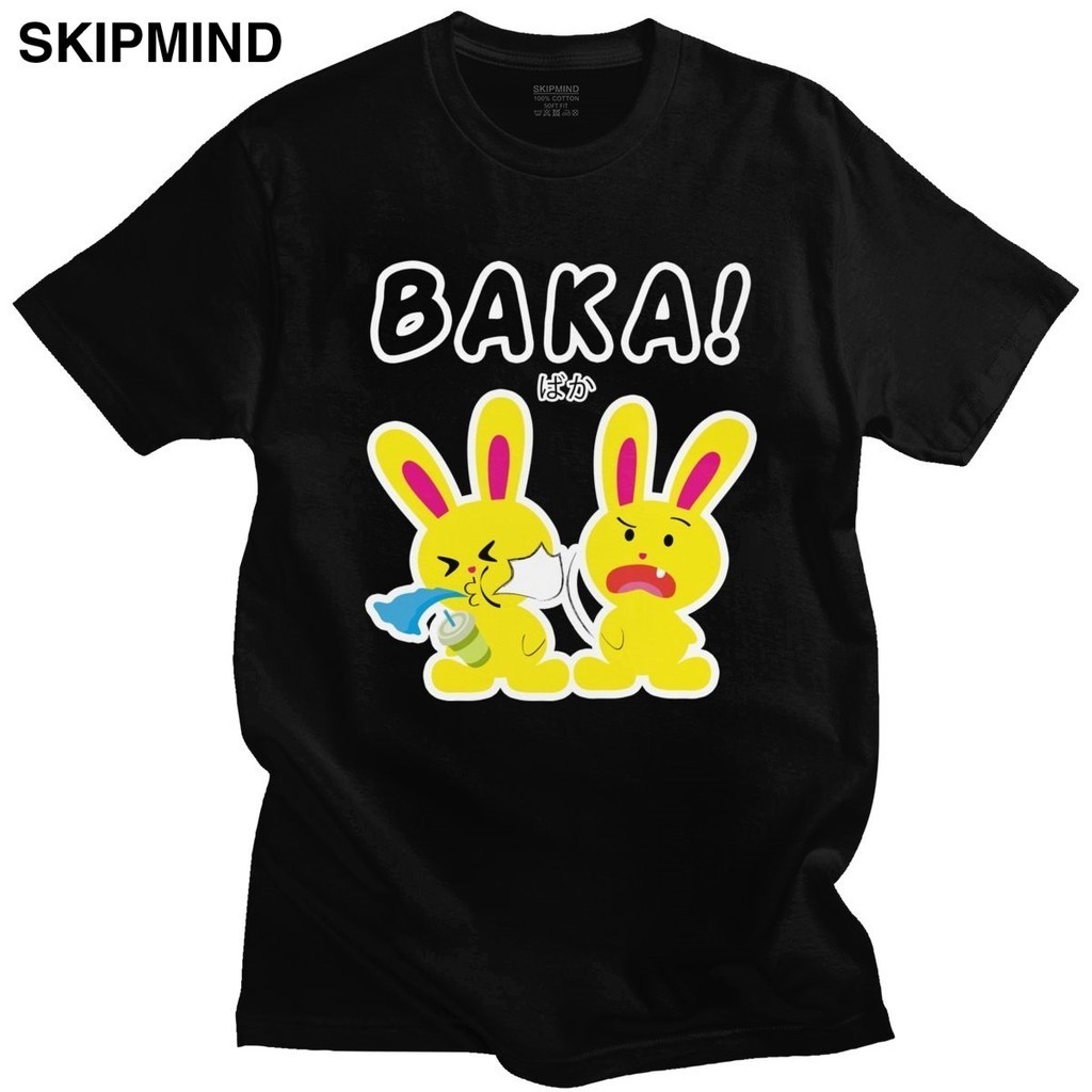 2022 KawaiiอะนิเมะBakaกระต่ายSlap T MensลูกเรือคอTshirtญี่ปุ่นมังงะ ...