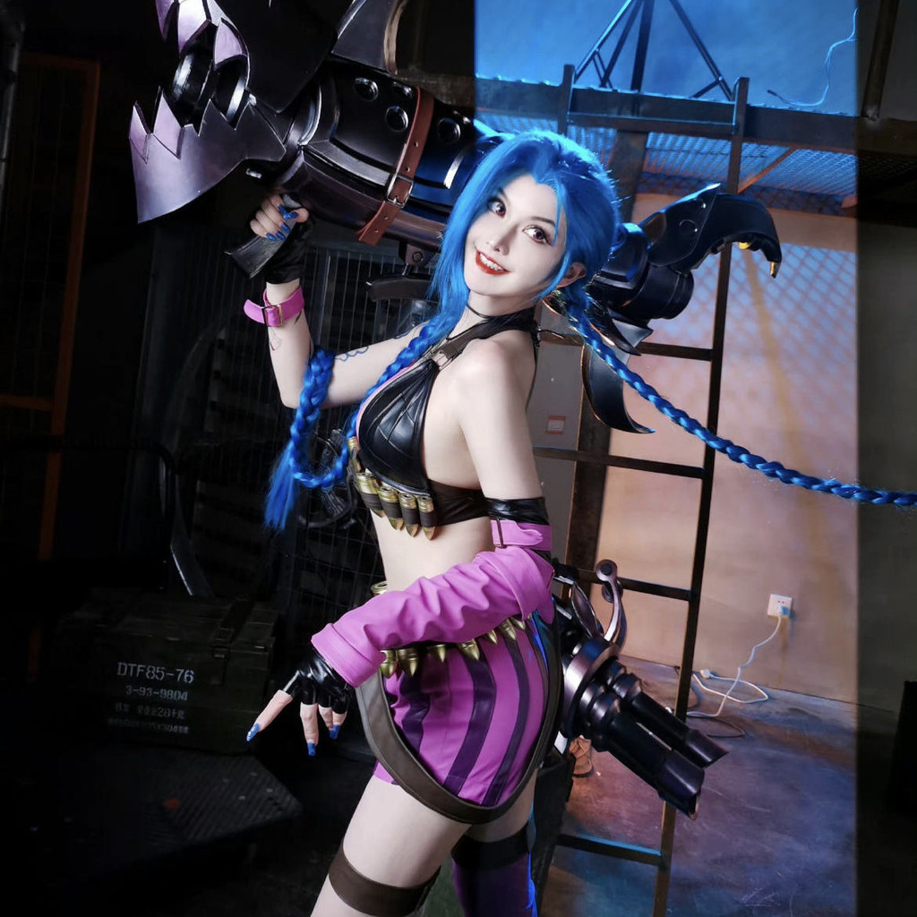 1:1คอสเพลย์ League of Legends Jinx Runaway Lolita cos, LOL Jinx ชุดเต็ม | Shopee Thailand