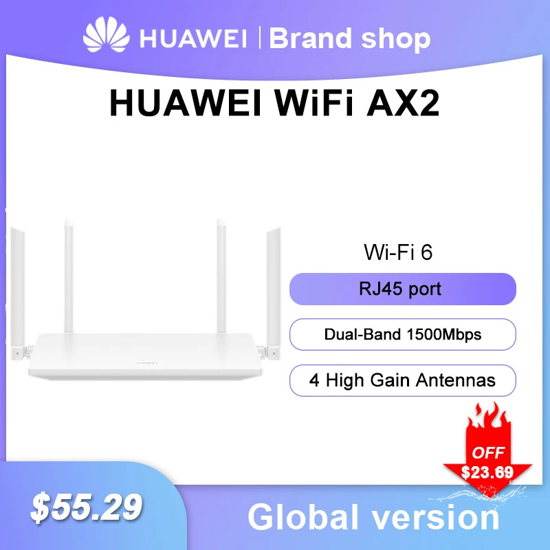 Original Huawei Router AX2 Wi-Fi 6 Dual-band Gigabit Router 2.4&5 GHz ...