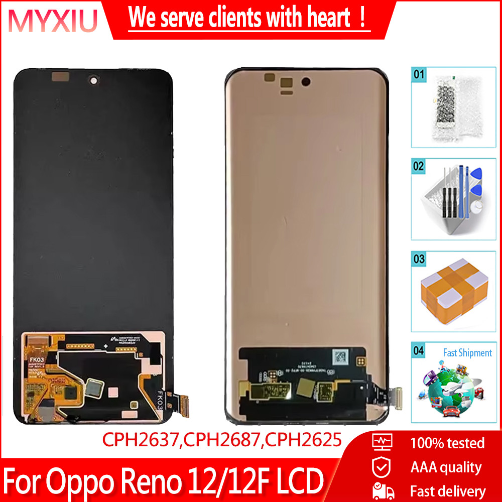 AMOLED สําหรับ Oppo Reno 12 CPH2625 จอแสดงผล LCD หน้าจอสัมผัสสําหรับ ...