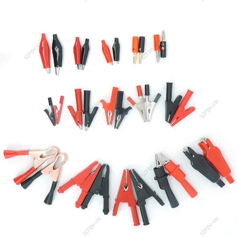 50a 30A จระเข้จระเข้คลิปฉนวนแบตเตอรี่ Test Clamp สายตะกั่ว Probe ...