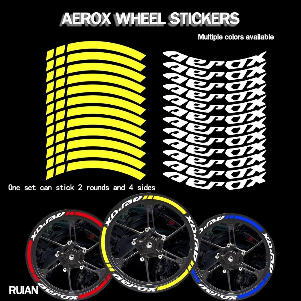 Aerox Wheel mags สติ๊กเกอร์ Yamaha Aerox 155 สติ๊กเกอร์ล้อกันน้ําสะท้อน ...