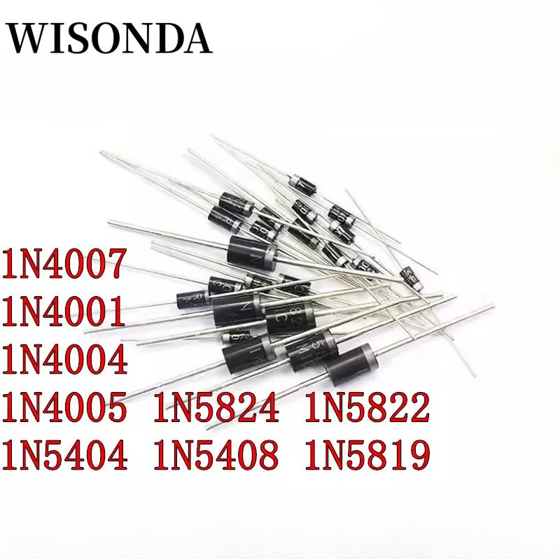 100 ชิ ้ น 】 1N4007 1N5819 1N4001 UF4004 UF4007 FR107 FR157 FR207 1N4004 1N4937 HER107 RL207 ...