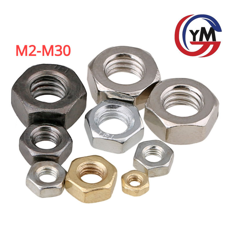 [ Ymh1] ชุบสังกะสี หัวน็อต ตัวเมีย หกเหลี่ยม ชุบดำ 8.8/12.9 เกลียวมิล หยาบ M2-M30/Hexagon Nut ...