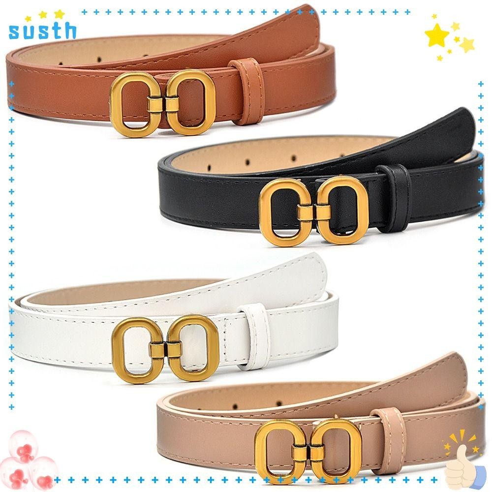 Susth เข็มขัด PU, สายรัดเอวปรับได้ PU, ด้ายเย็บผ้าโลหะลําลอง เข็มขัดหัว ...