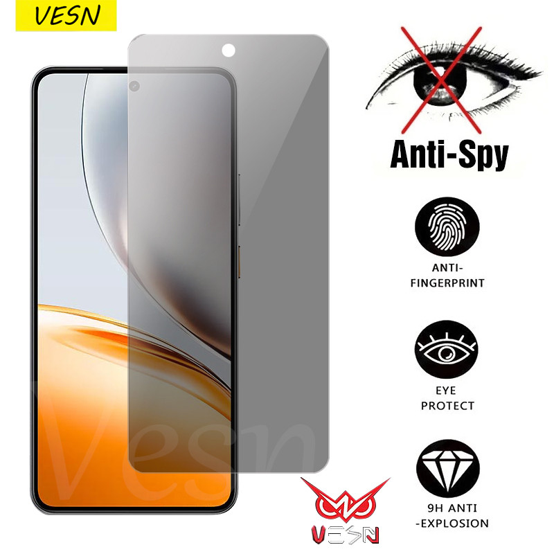 ฟิล์มกระจก ฟิล์มกันเสือก กันมอง Realme 14x C75 C65 V60 Neo7 7x P3x P1 Speed Note 60x 5G 2025 ...