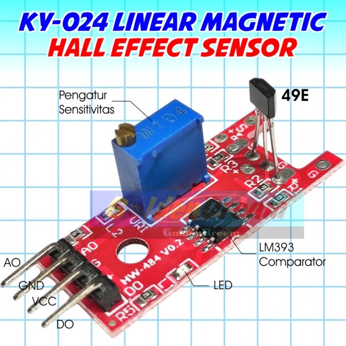 Ky-024 Magnetic Hall Effect Linear Sensor เซ็นเซอร์แม่เหล็กเชิงเส้น 49E KY024 | Shopee Thailand