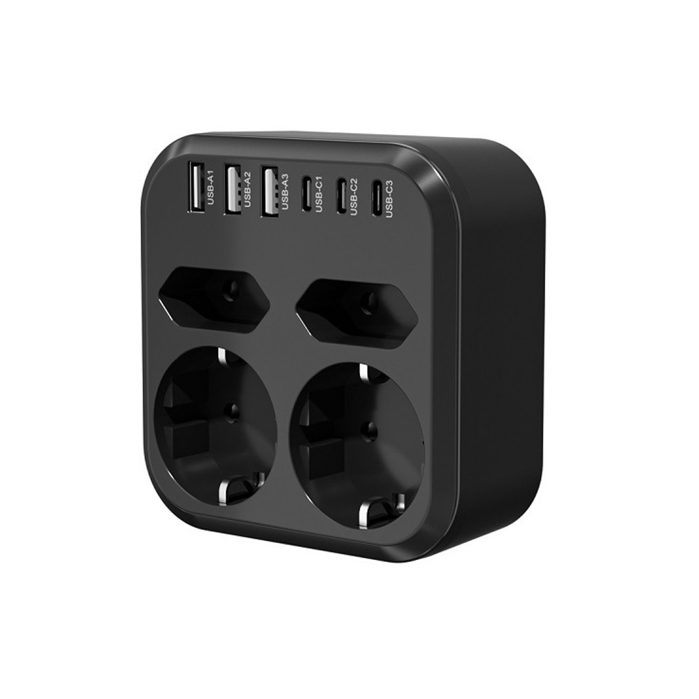 10 In 1 3500W EU Plug Power Strip 4 AC Outlets 6 USB 17W Fast Charging ...