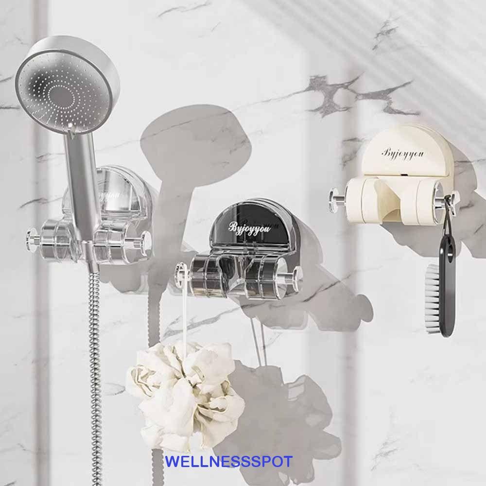 Wellnessspot ขายึดฝักบัว, ที่วางหัวฝักบัวฐานแขวนติดผนัง, อเนกประสงค์ 360 ° หมุนกาวในตัวปรับผู้ ...