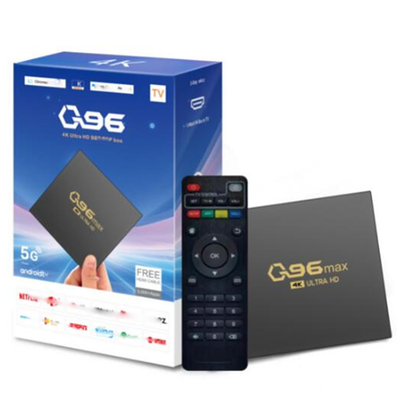 กล่องรับสัญญาณ Q96 MAX S905 4K HD เครื่องเล่นสมาร์ททีวี | Shopee Thailand