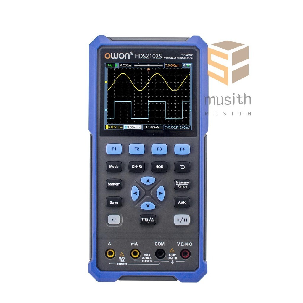 Owon HDS2102S 3 in 1 มือถือดิจิตอล Oscilloscope Multimeter Waveform Generator 100MHz 500MSa/s ...