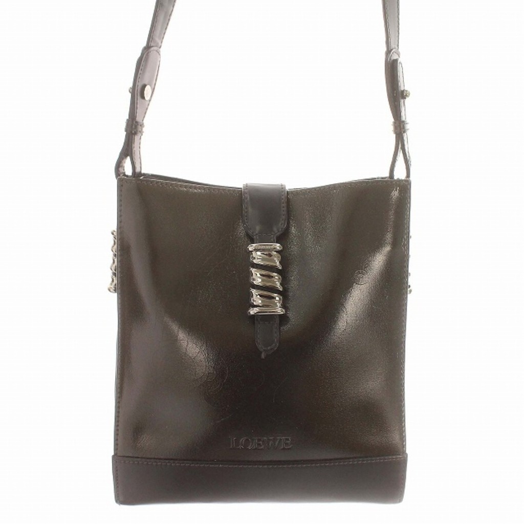 Loewe LOEWE shoulder bag leather black dark blue Direct from Japan ...