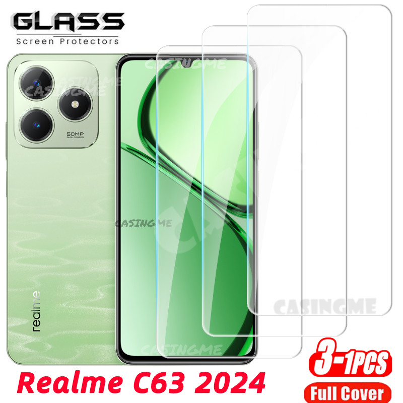 Realme C63 2024 กระจกนิรภัย Flim ฟิล์มด้านหน้าด้านหลังเลนส์สําหรับ ...