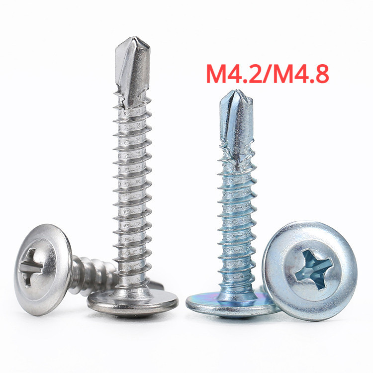 ( Yhm1）น็อต สกรู หัวกลมแบน แฉก สแตนเลส 410/304，ชุบสังกะสี ปลายสว่าน / Wafer Head Phillip Self ...