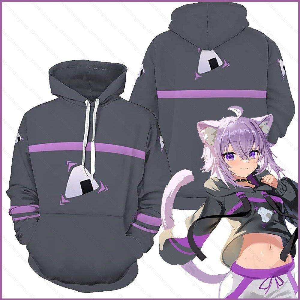 Ps1 HOLOLIVE Vtuber Hoodie Nekomata Oku คอสเพลย ์ อะนิเมะแขนยาว 3D พิมพ ...