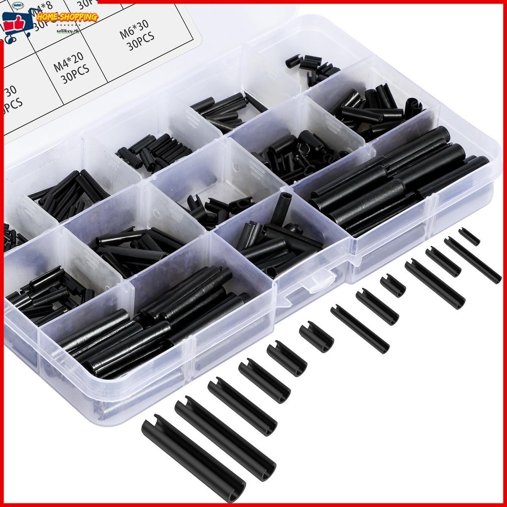 400 ชิ้น Roll Pin Assortment ชุด Slotted Spring Pins ชุดฮาร์ดแวร์แยก ...