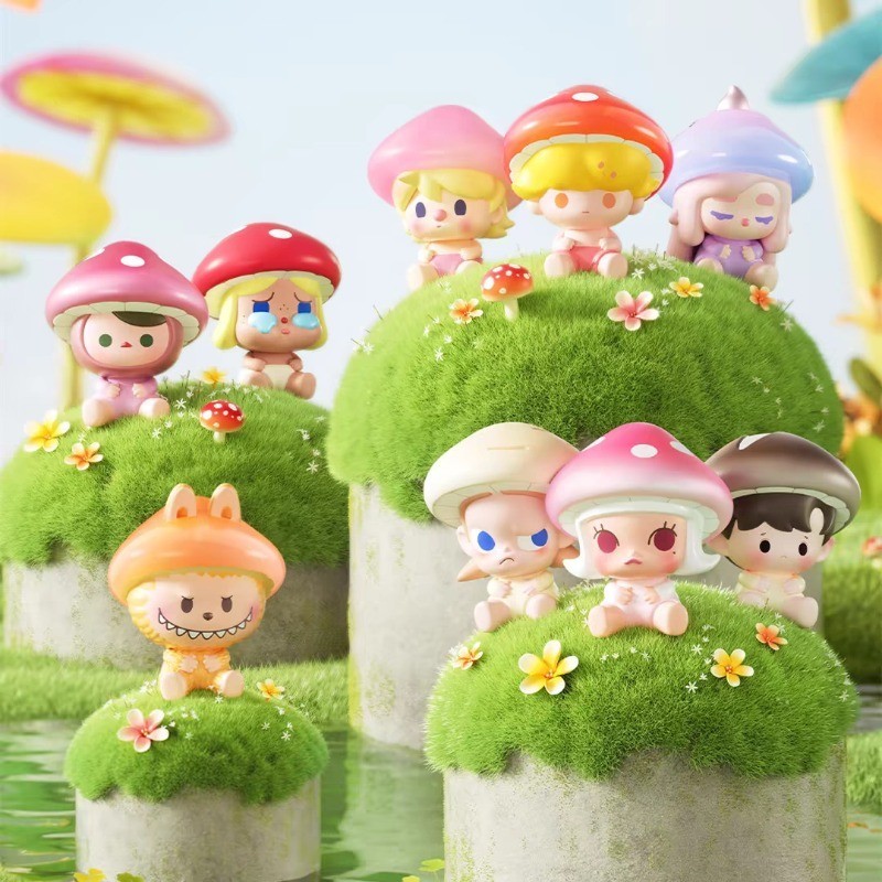 Popmart POP BEAN Bubble Mart Mushroom Genie ซีรีส์เม็ดน่ารัก CRYBABY ...
