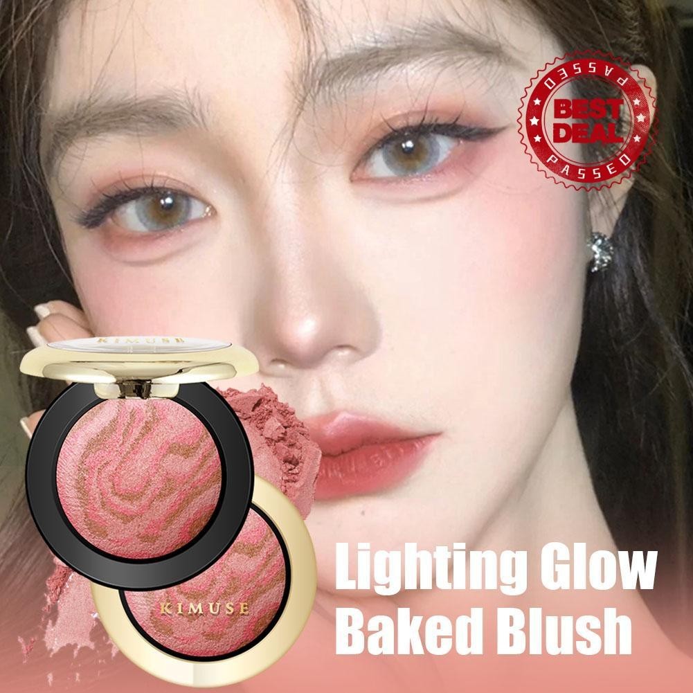 Kimuse Lighting Glow Baked Blush ติดทนนาน & กันน้ํา Shimmer Finish ...