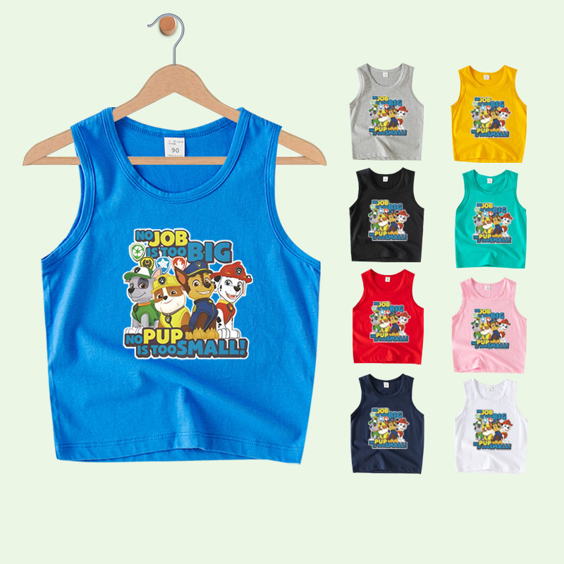 เสื้อกล้ามเด็ก Paw Patrol ผ้าฝ้าย 100% เสื้อแขนกุด สำหรับเด็กชายและ ...