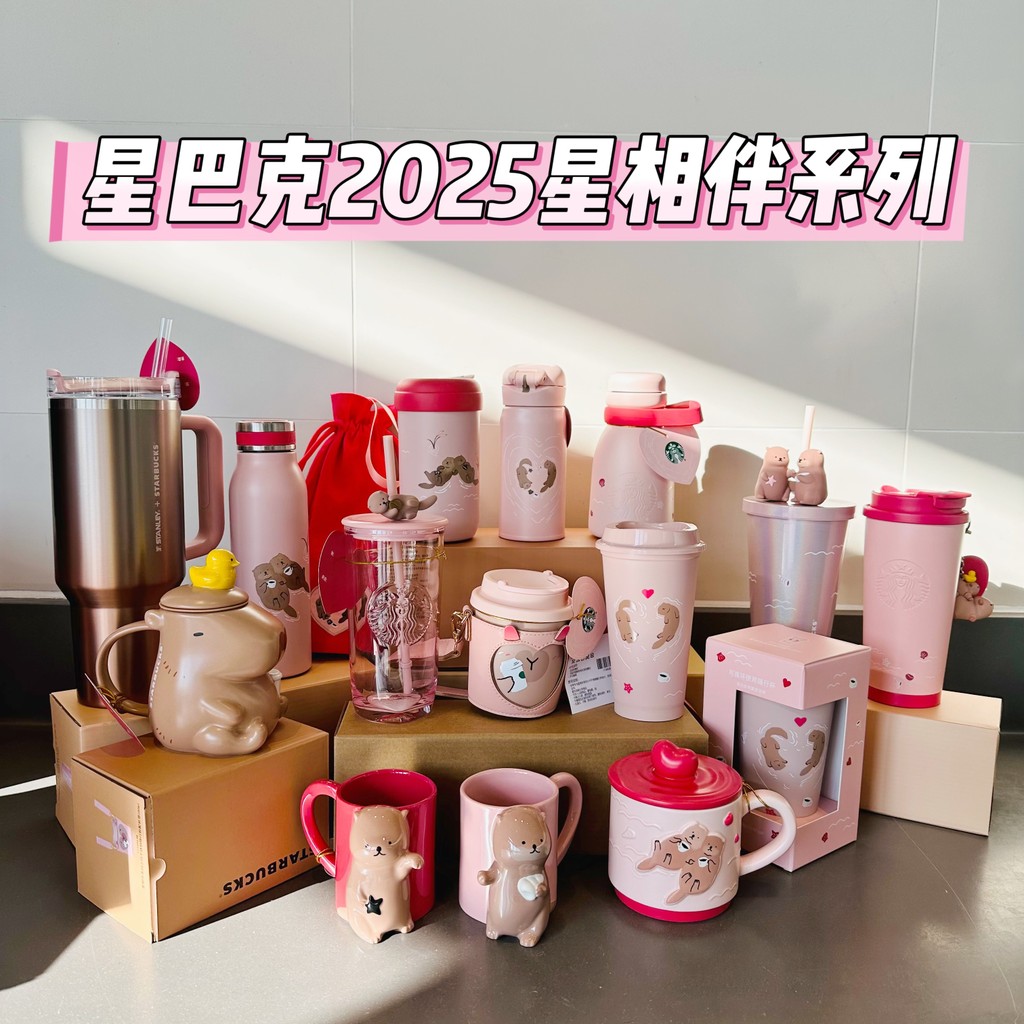 Ins Cup Starbucks 2025 Star รับรองวันวาเลนไทน์น่ารัก Kapibara สีชมพู ...