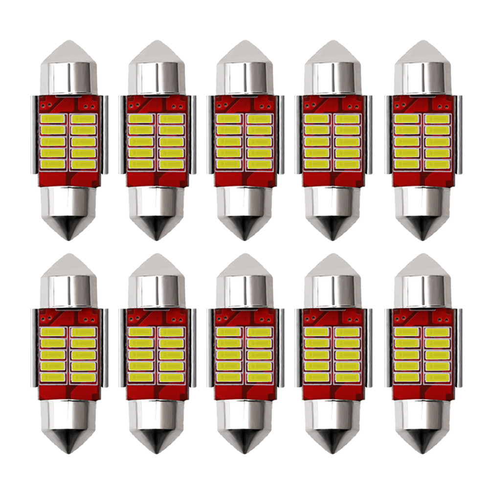 10 ชิ้น C5W C10W หลอดไฟ LED Canbus Festoon-31 มิลลิเมตร 36 มิลลิเมตร 39 มิลลิเมตร 41 มิลลิเมตร ...